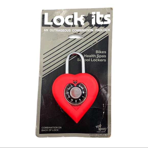 Vintage | Office | Vintage 9s Lock Its Heart Bike Pad Lock | Poshmark